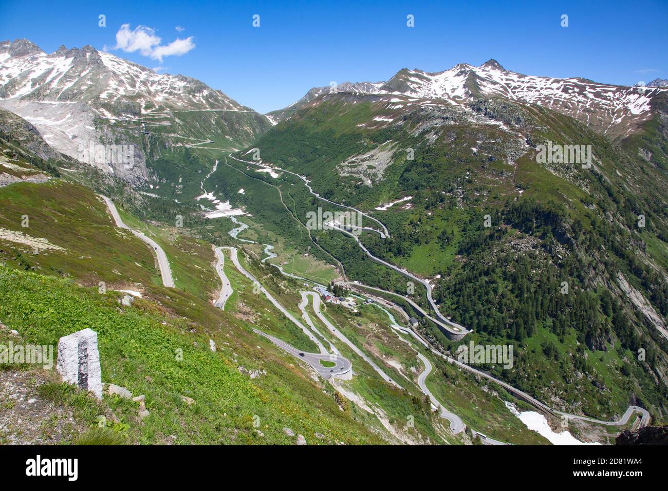 Rhone glacier, source of Rhone river, melting and retreating due to ...