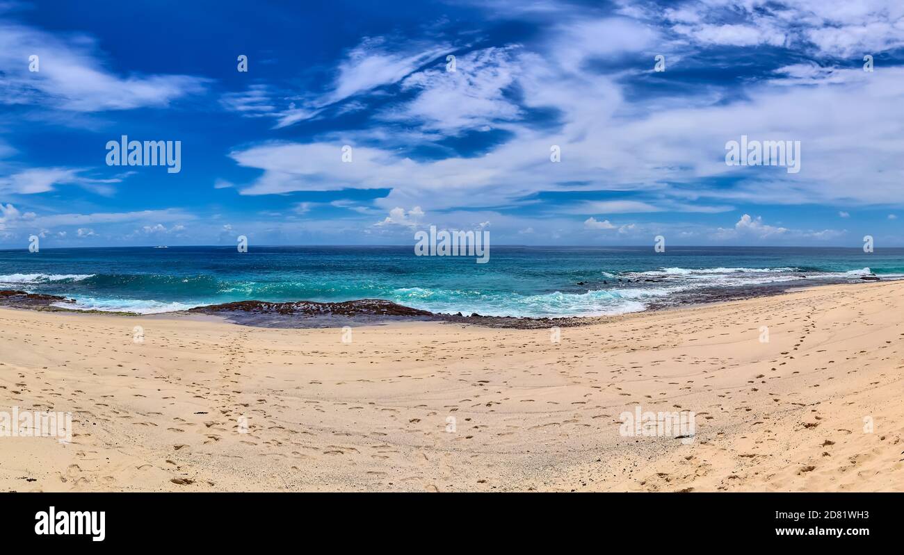 Stunning high resolution beach panorama taken on the paradise islands ...
