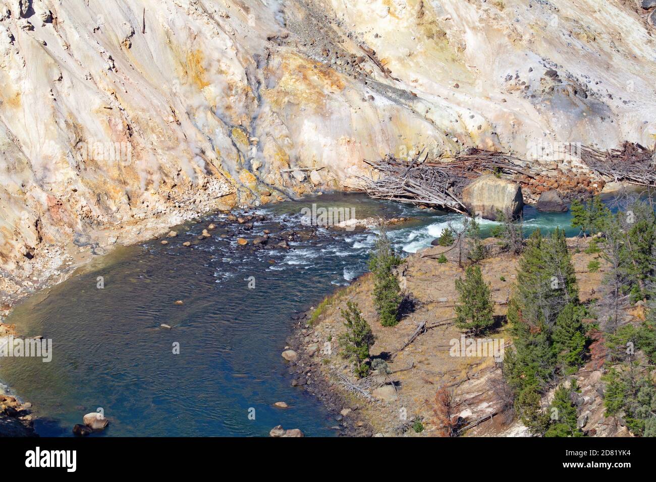 Calcite springs area of the Yellowstone National Park, Wyoming, USA ...