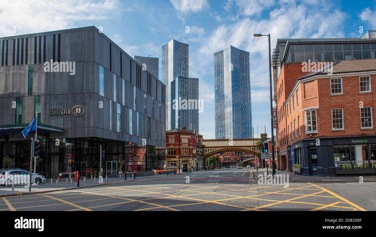 Hilton Manchester, 303 Deansgate, Manchester and the skyscraper cluster ...