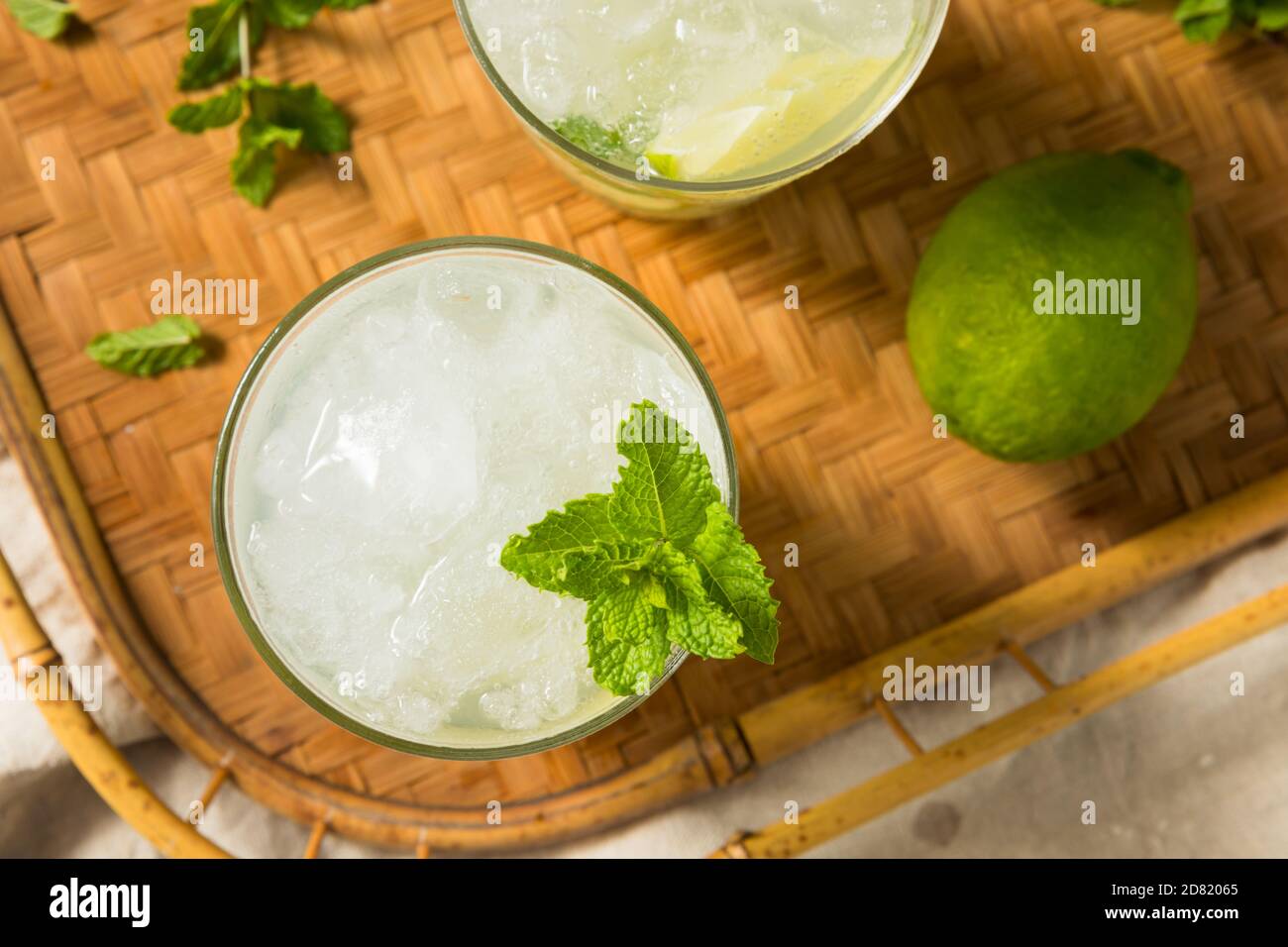Boozy Refreshing Rum Mint Mojito Cocktail wit LIme Stock Photo - Alamy