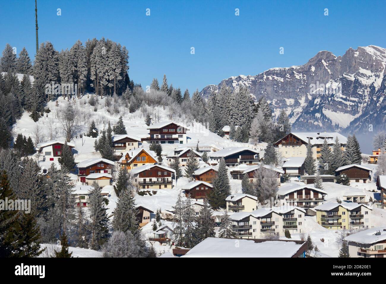 Slope on the skiing resort Flumserberg. Switzerland Stock Photo - Alamy