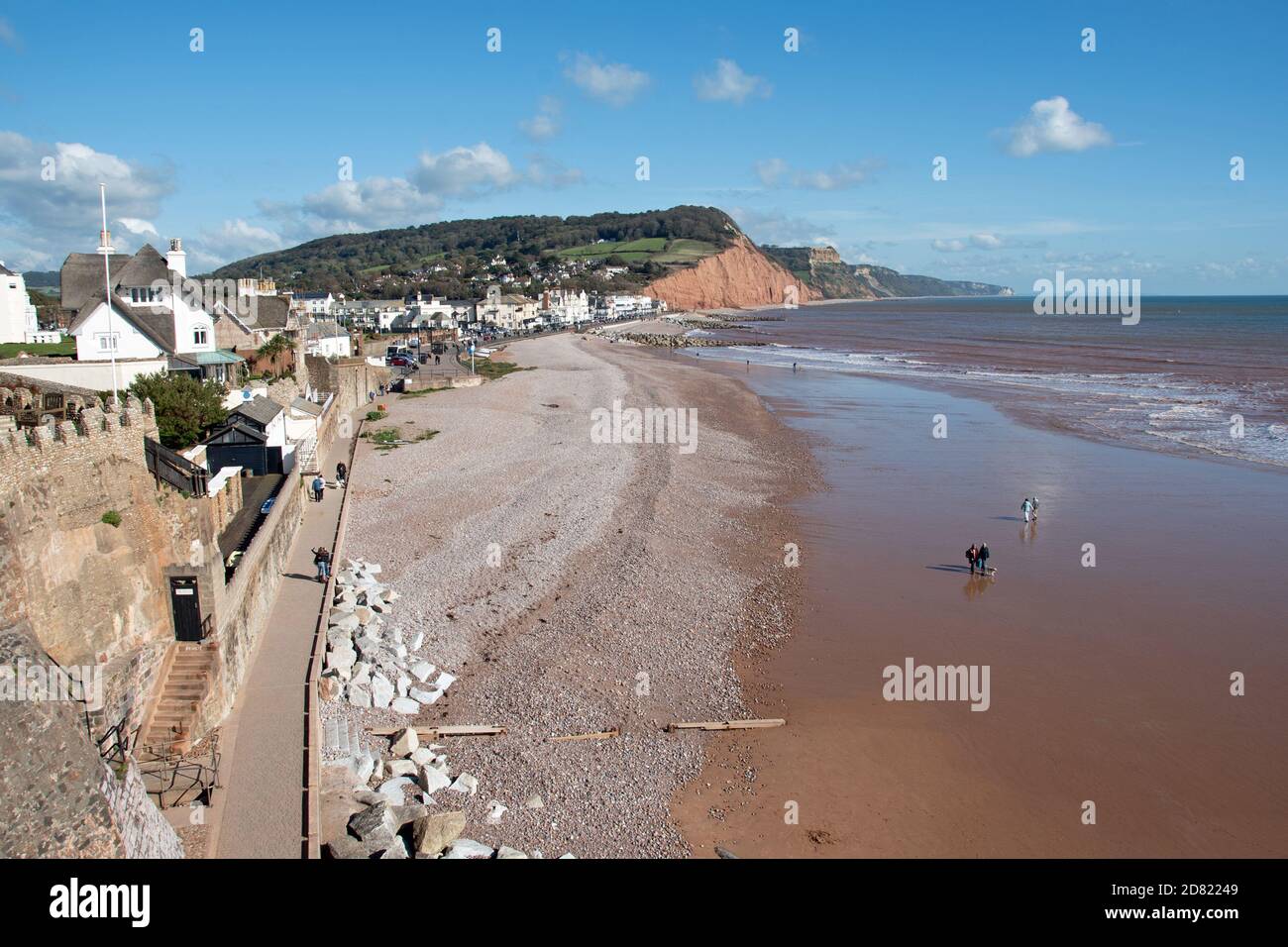 October sunshine on the Jurassic Coast at Sidmouth, Devon, UK Stock ...