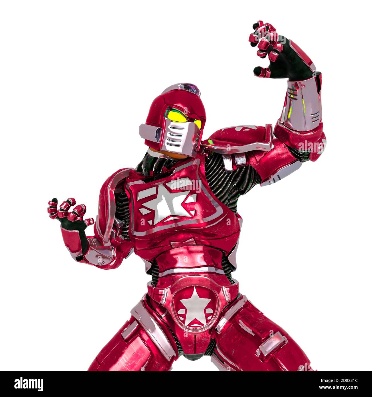 crusher combat in anger on white background, 3d illustration Stock ...