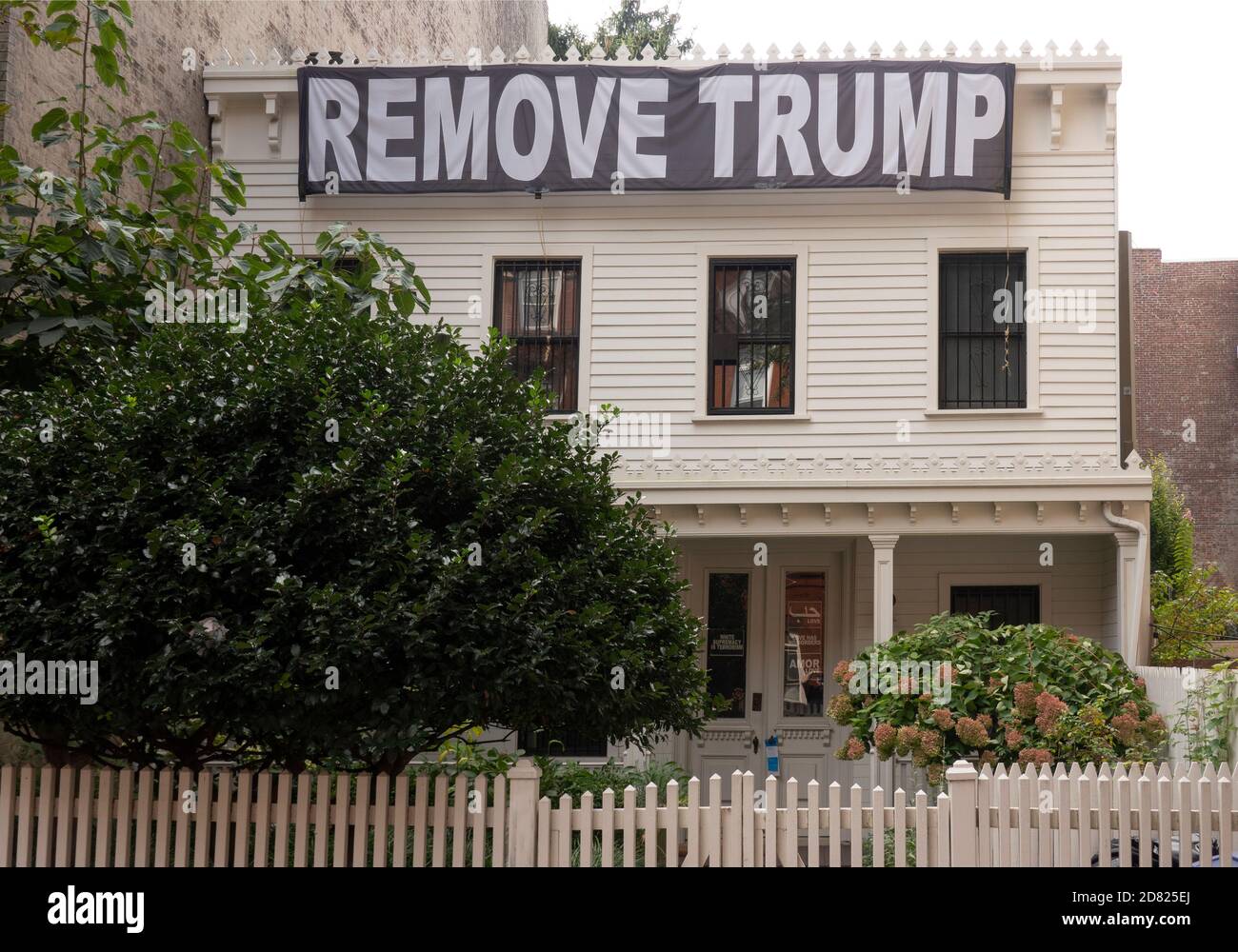Remove Trump sign in Park Slope Brooklyn NYC Stock Photo - Alamy