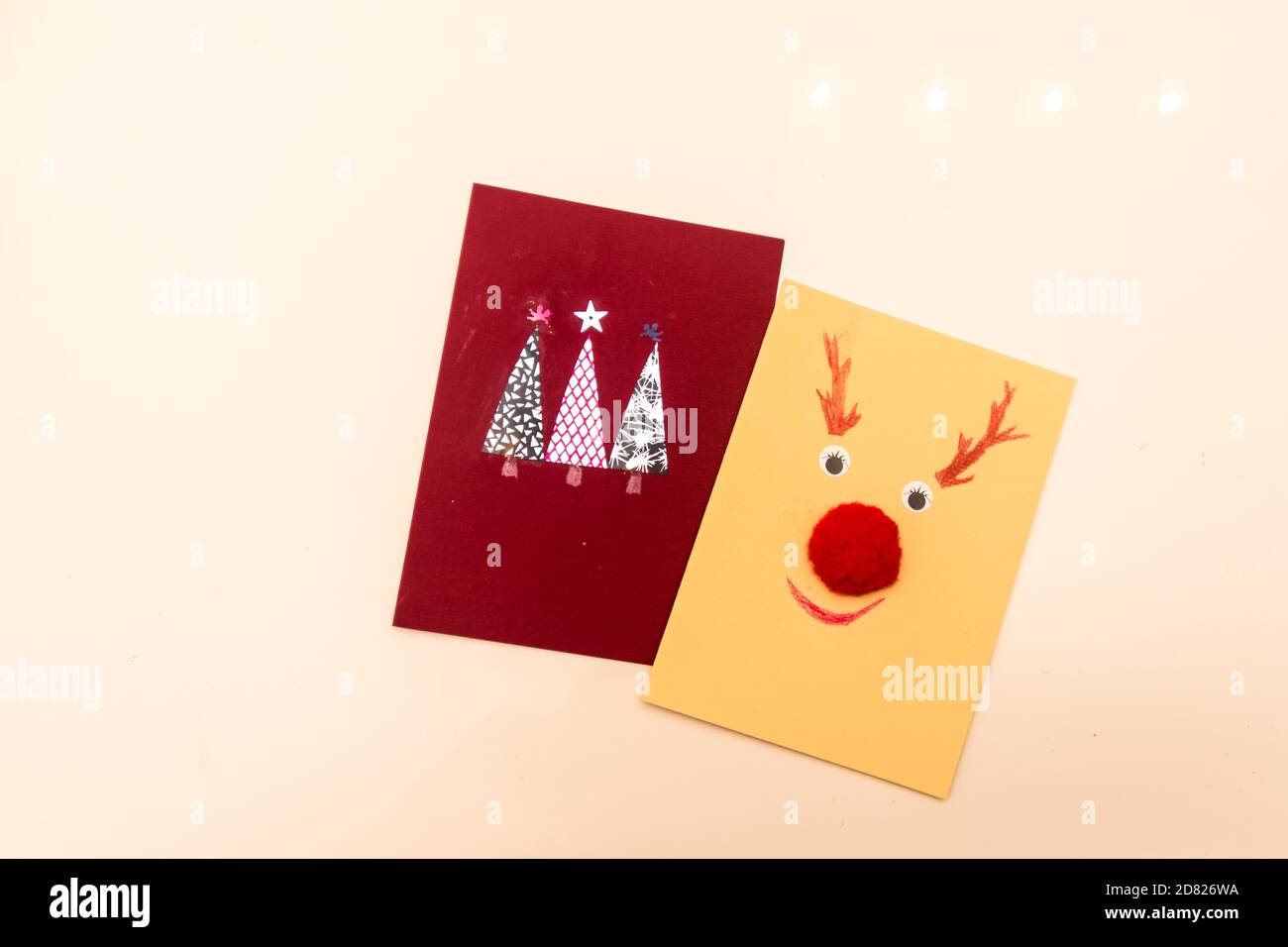 craft card made by child at home Stock Photo - Alamy