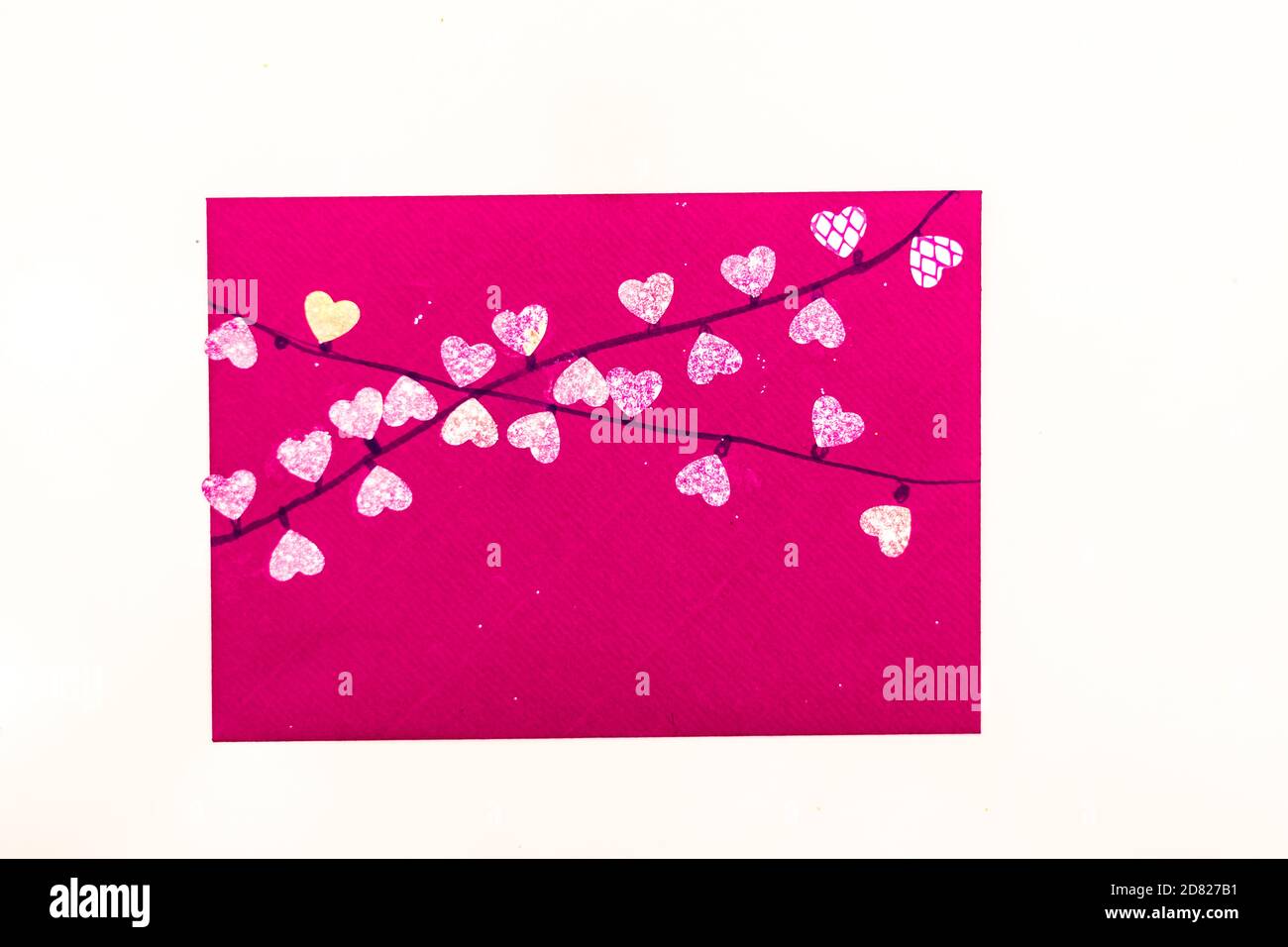 craft card made by child at home Stock Photo - Alamy