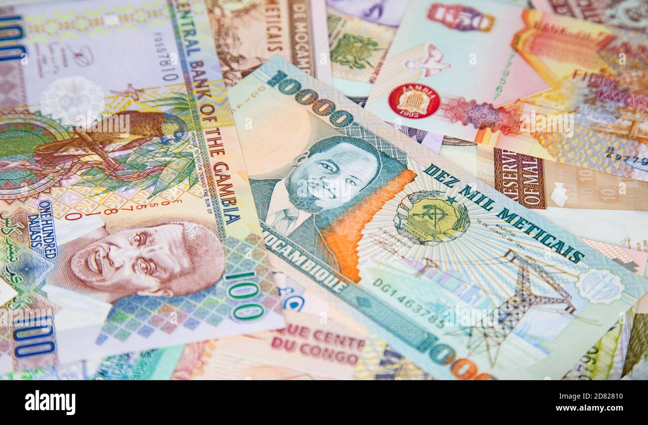 Variety of the African banknotes Stock Photo - Alamy