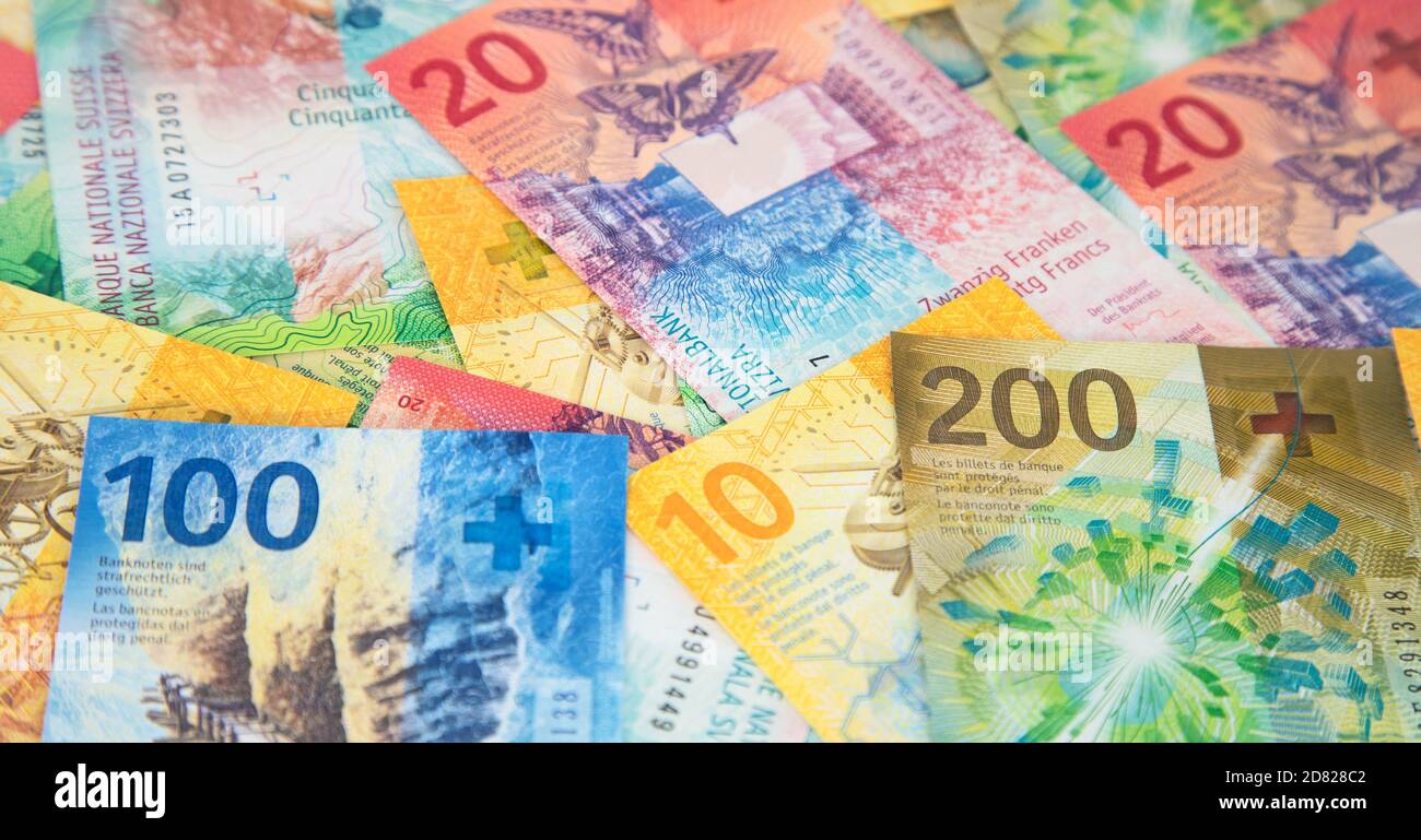 Collection of the new swiss banknotes (issued in 2017 Stock Photo - Alamy