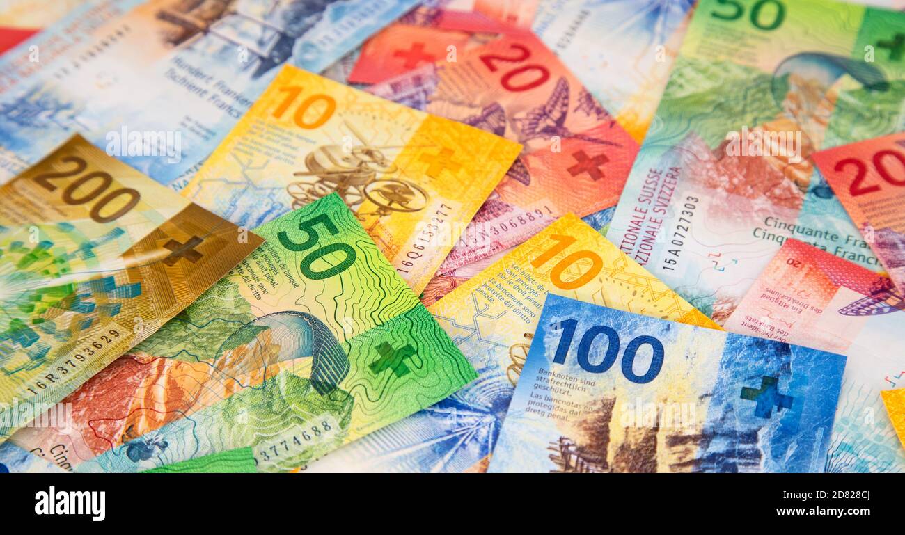 Collection of the new swiss banknotes (issued in 2017 Stock Photo - Alamy