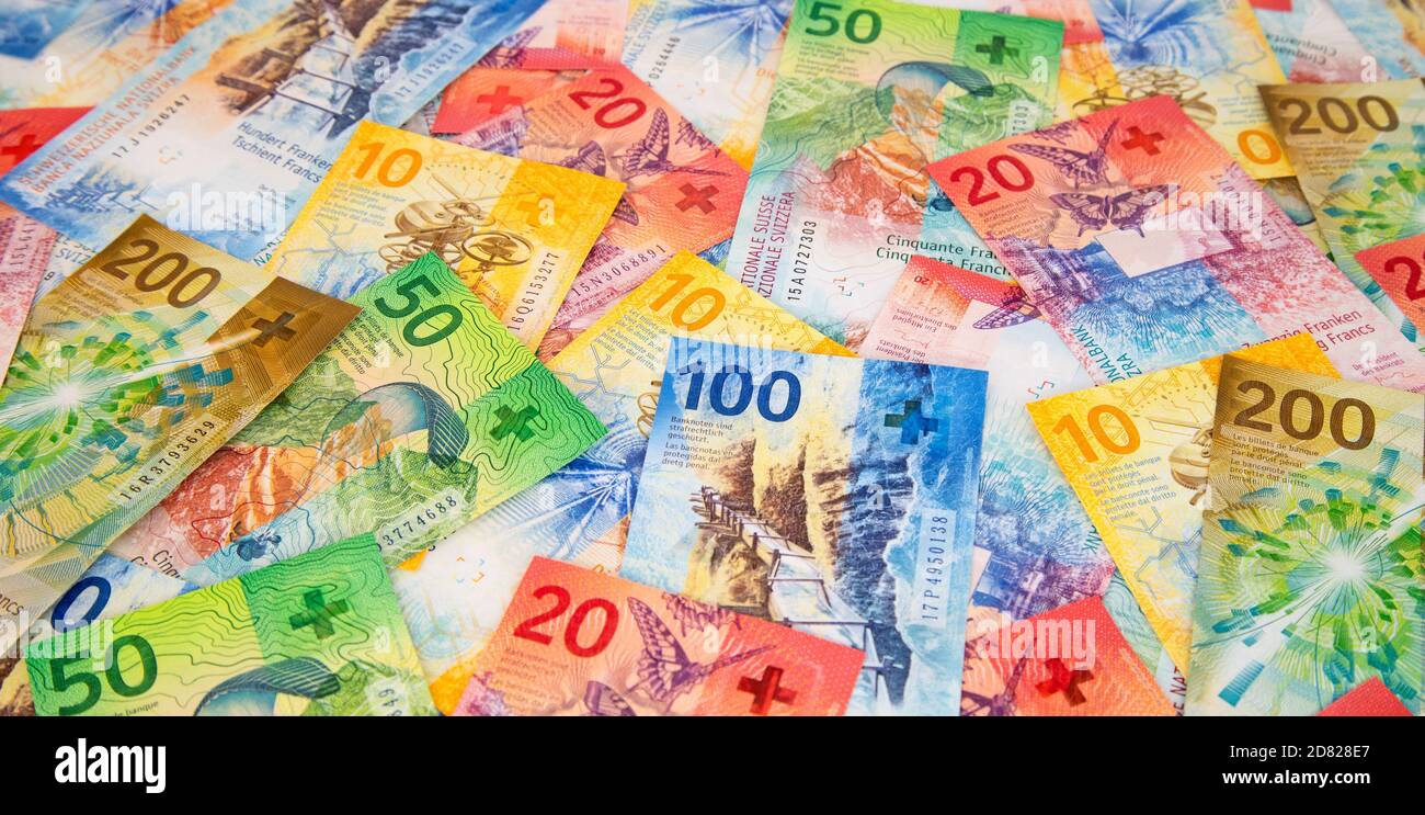 Collection of the new swiss banknotes (issued in 2017 Stock Photo - Alamy