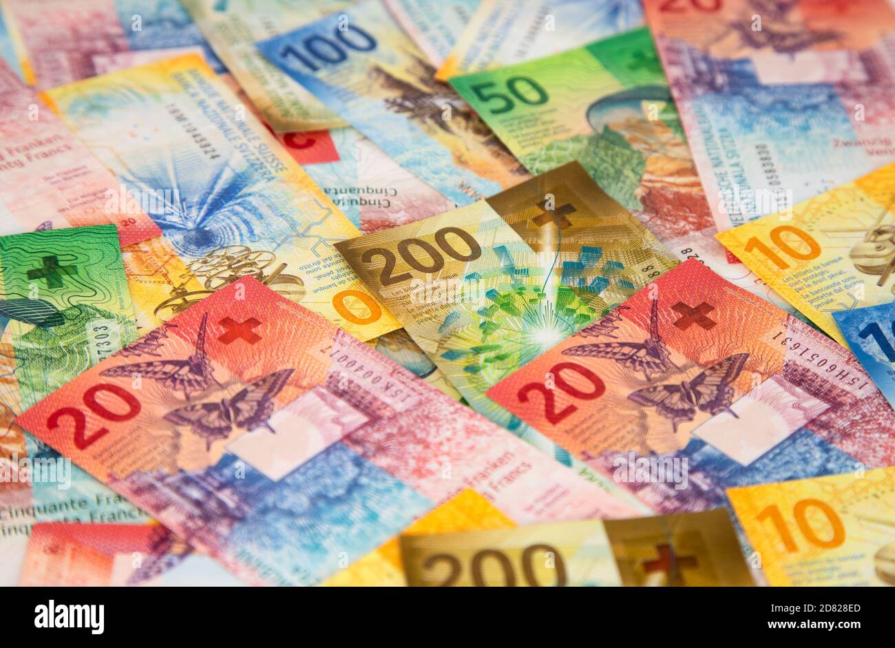 Collection of the new swiss banknotes (issued in 2017-2019 Stock Photo ...