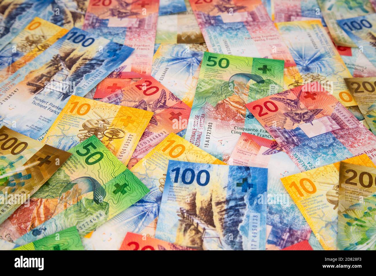 Collection of the new swiss banknotes (issued in 2017-2019 Stock Photo ...