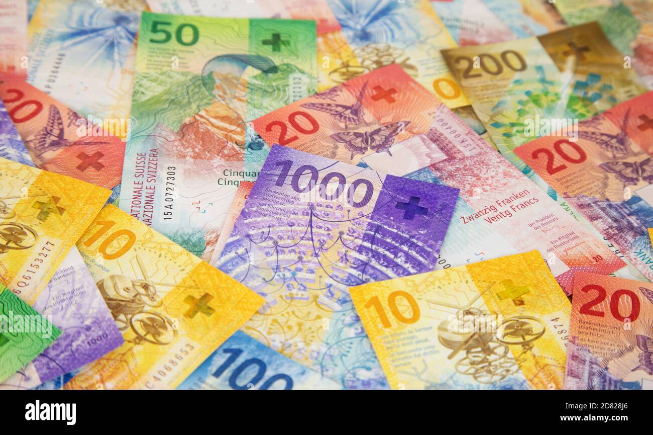 Collection of the new swiss banknotes (issued in 2017 Stock Photo - Alamy