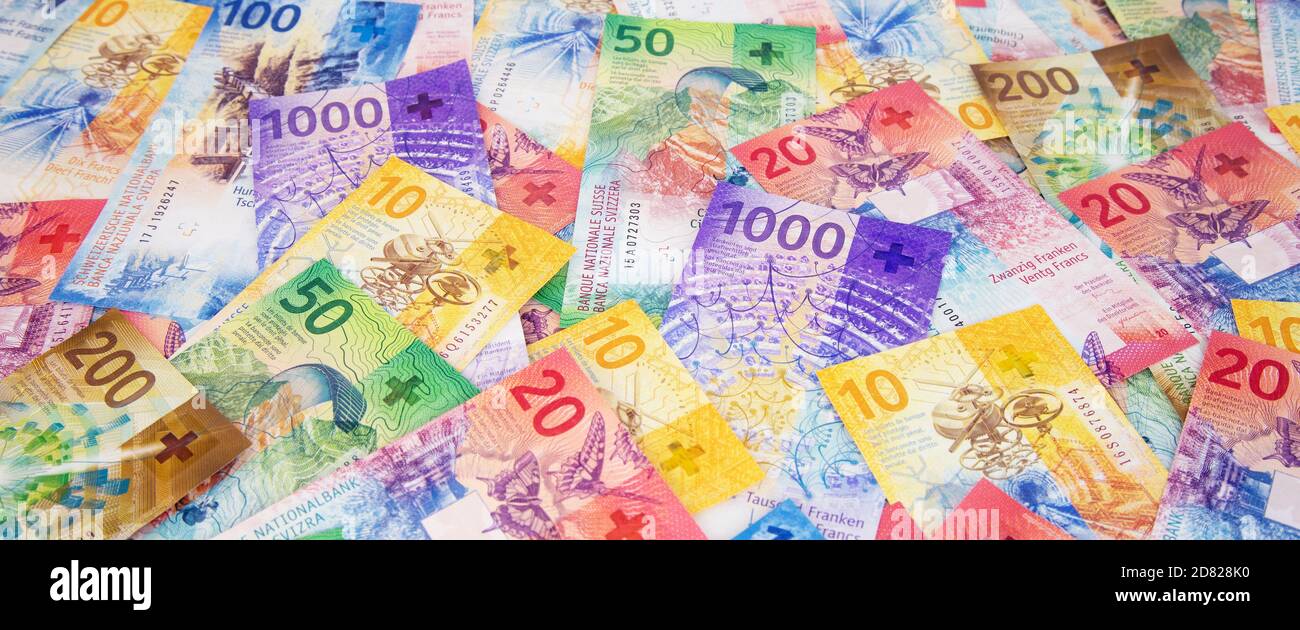 Collection of the new swiss banknotes (issued in 2017 Stock Photo - Alamy