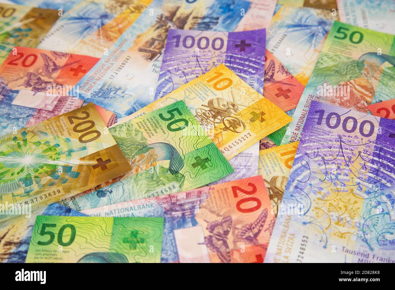 Collection of the new swiss banknotes (issued in 2017 Stock Photo - Alamy