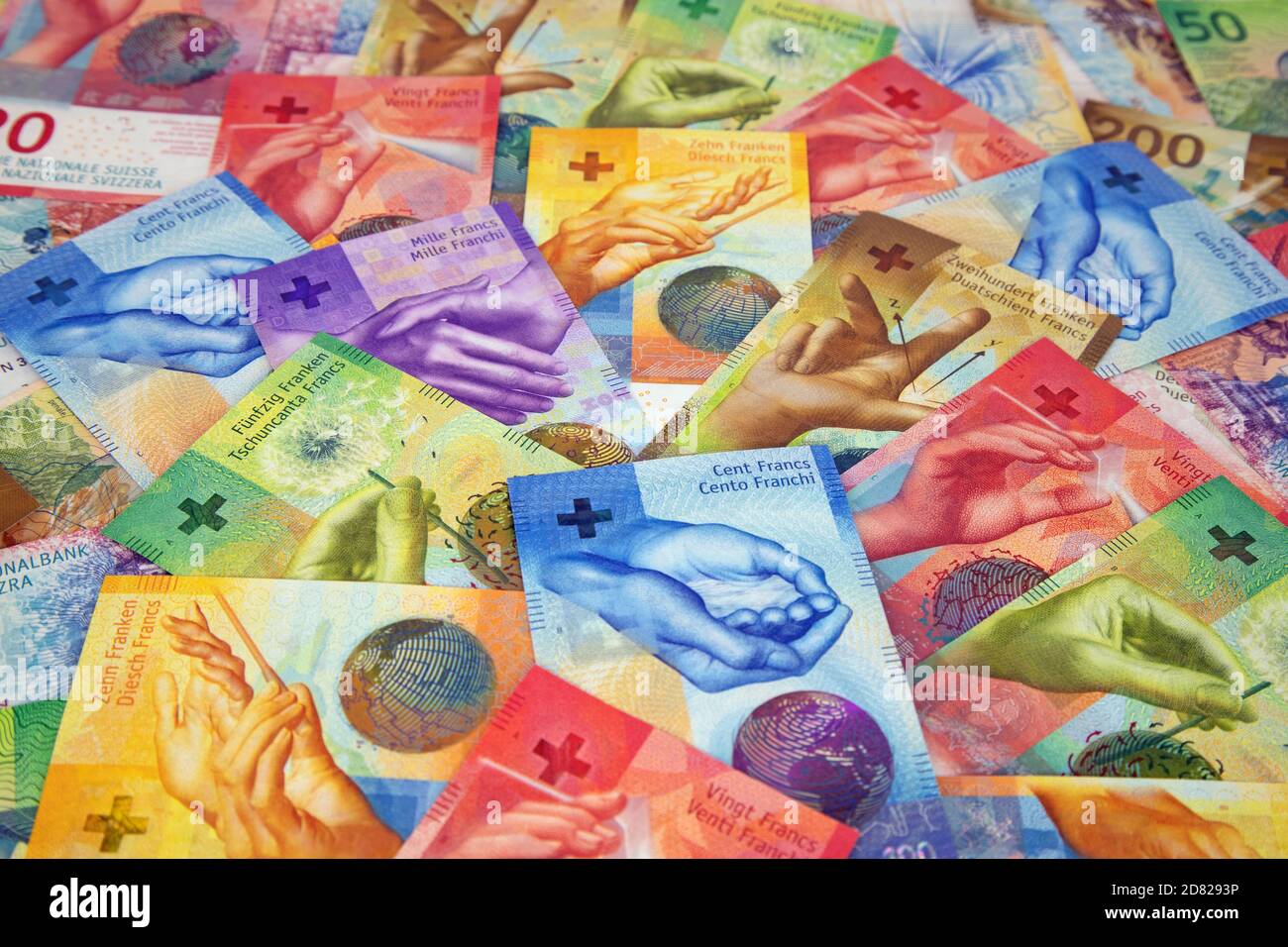 Collection of the new swiss banknotes (issued in 2017-2019 Stock Photo ...