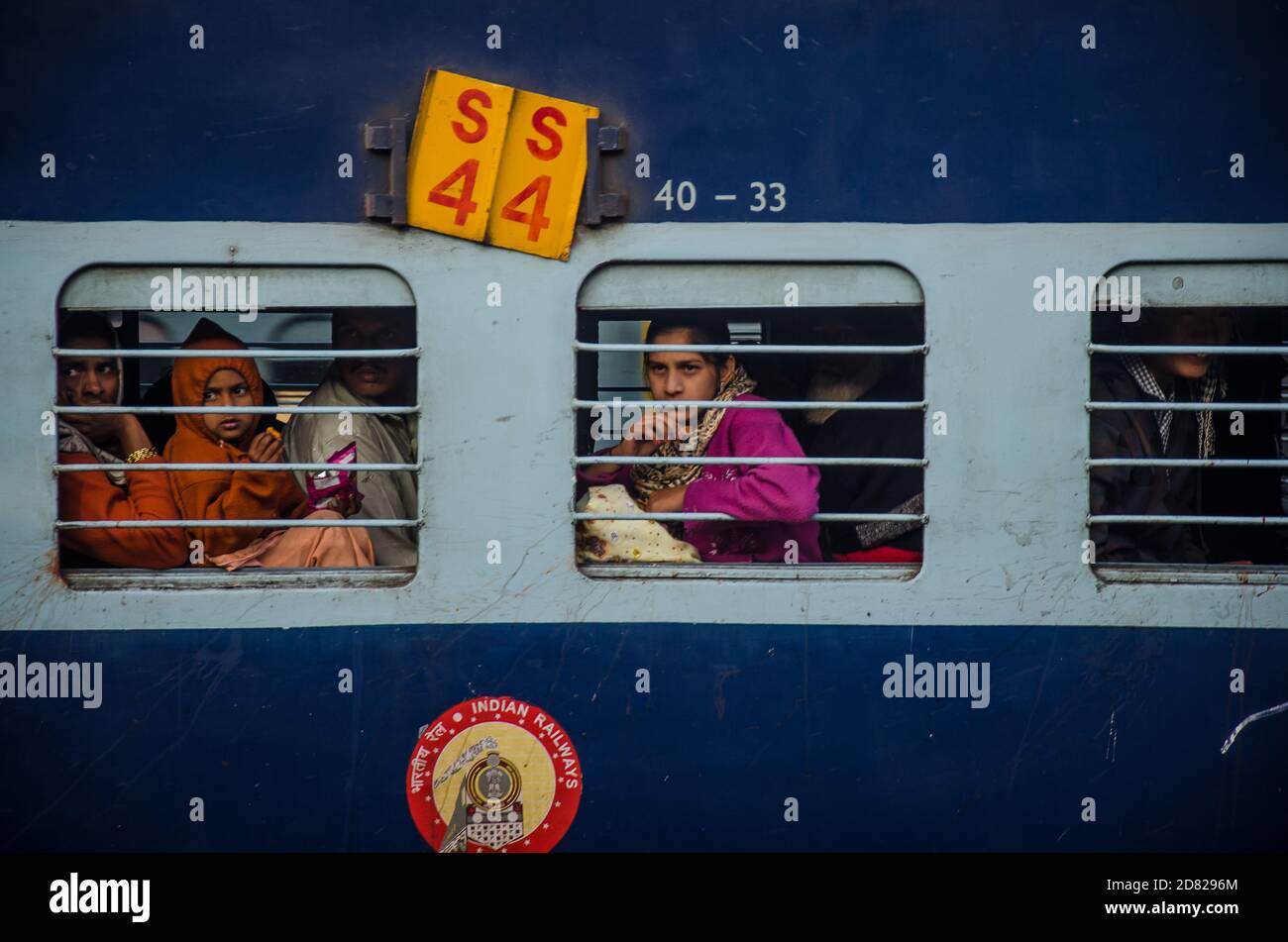 Passenger train car on the Indian railway Stock Photo - Alamy