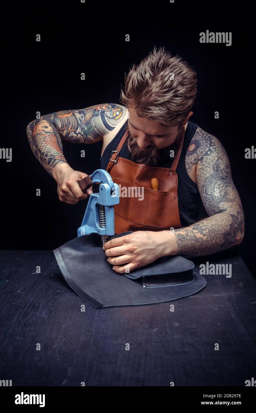Leather processing tools hi-res stock photography and images - Alamy