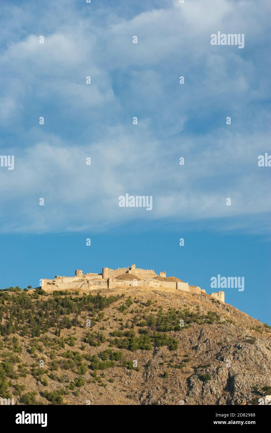 The imposing ruins of the fortress of Larissa in Argos, Greece Stock ...