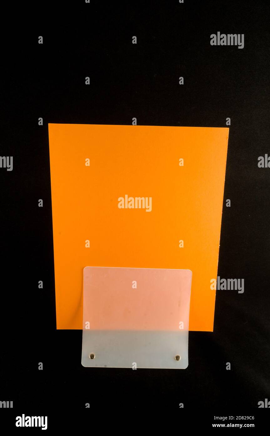 Blank flyer mockup paper holder isolated Stock Photo - Alamy