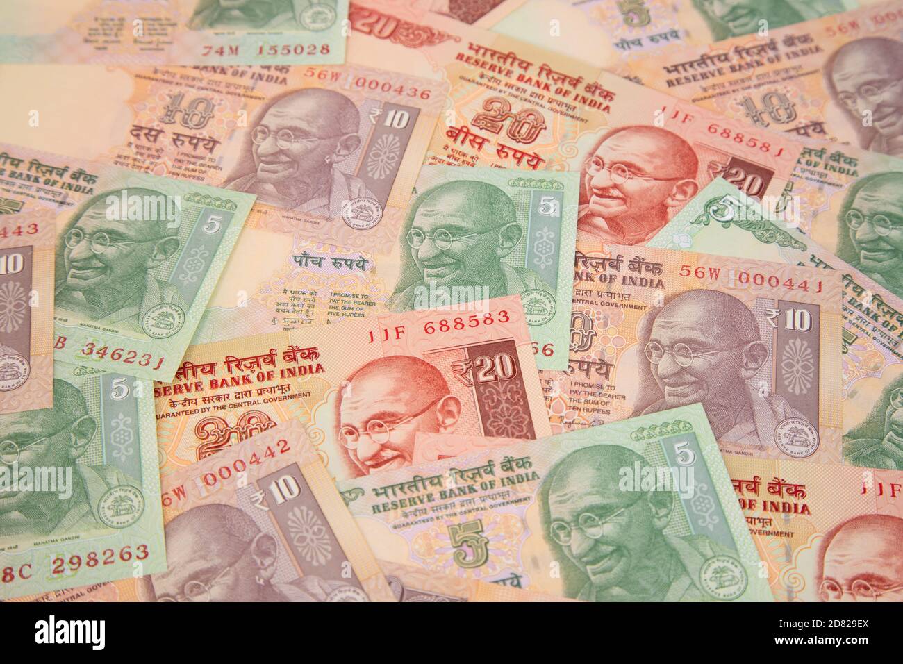 Collection of the Indian banknotes Stock Photo - Alamy