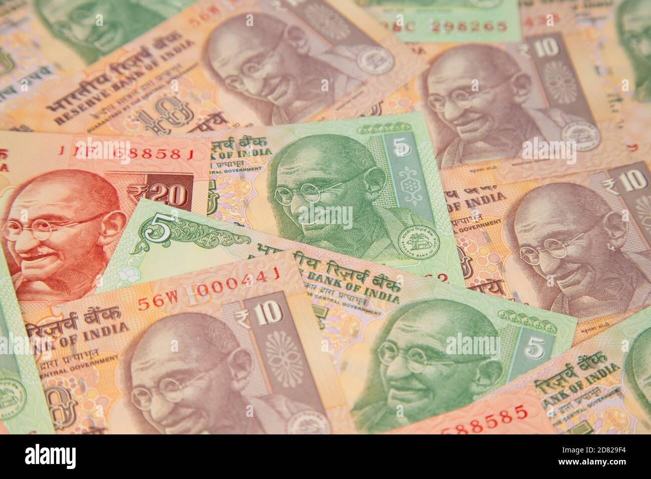 Collection of the Indian banknotes Stock Photo - Alamy