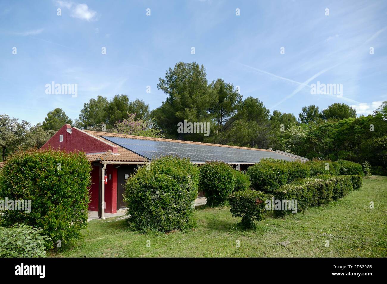 House roof with a solar panels on top Stock Photo - Alamy