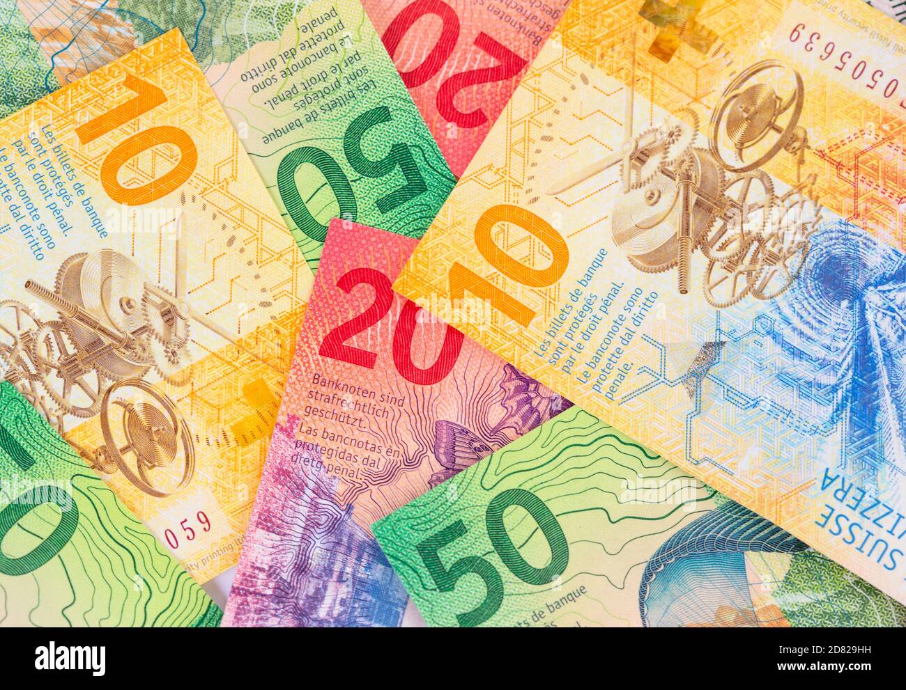 Collection of the new swiss banknotes (issued in 2017 Stock Photo - Alamy
