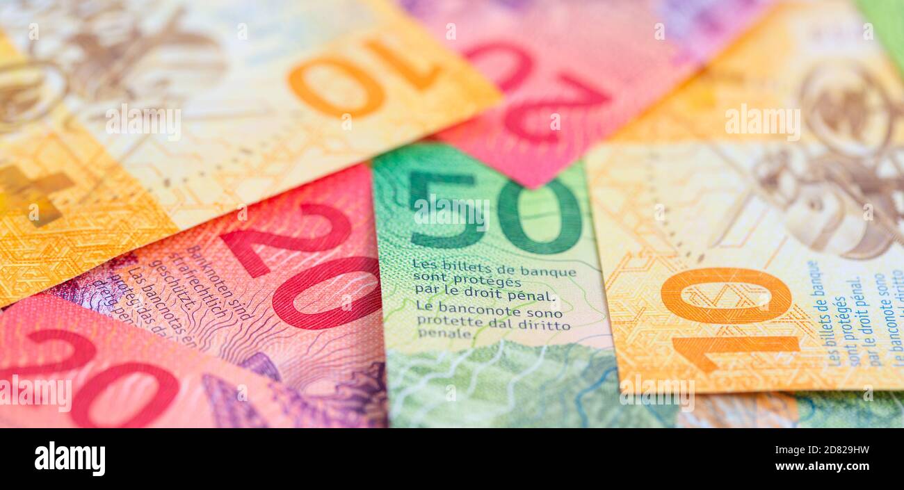 Collection of the new swiss banknotes (issued in 2017 Stock Photo - Alamy