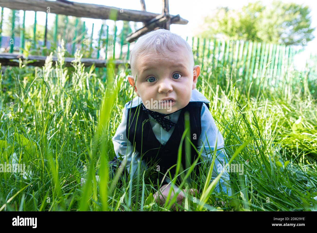 Scared kid in park hi-res stock photography and images - Alamy