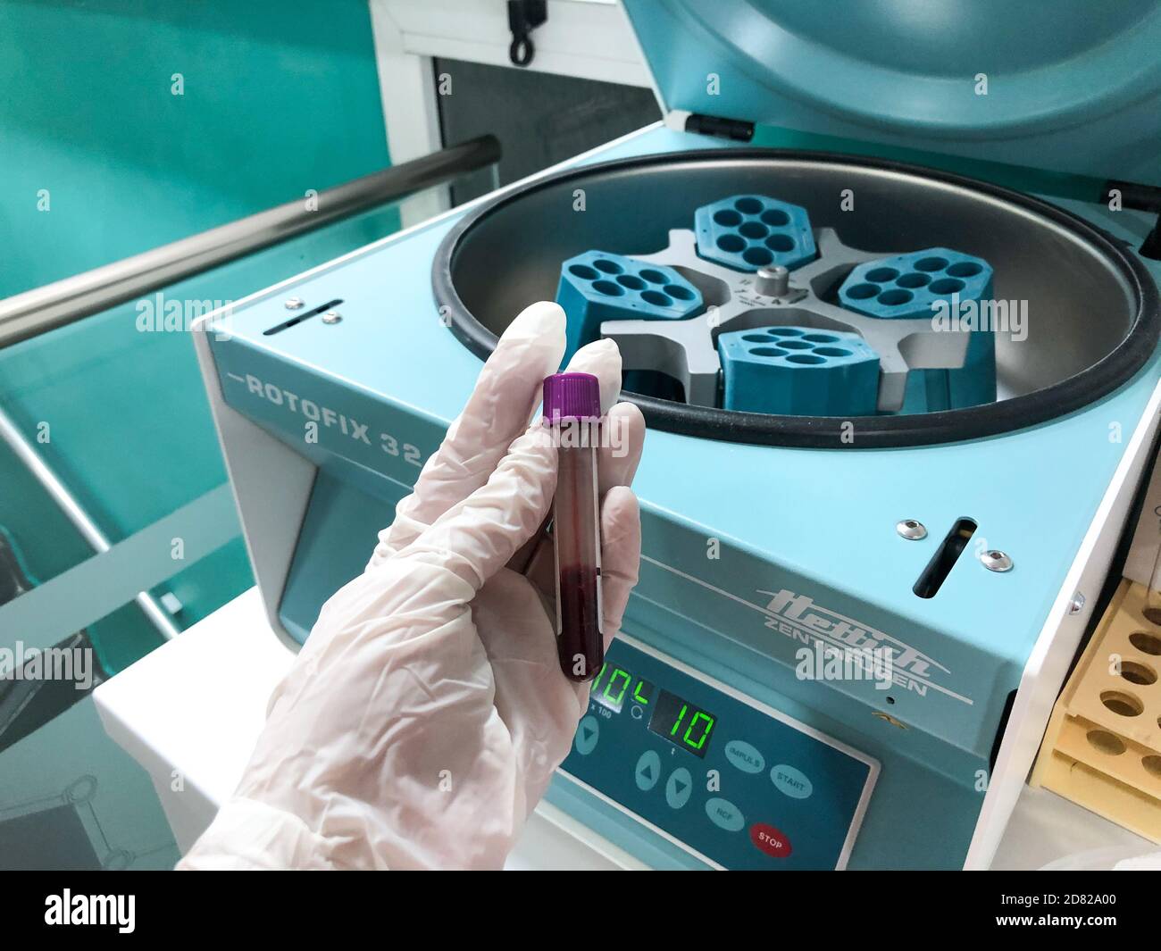 Modern robotic machine for blood and urine centrifuge Stock Photo - Alamy