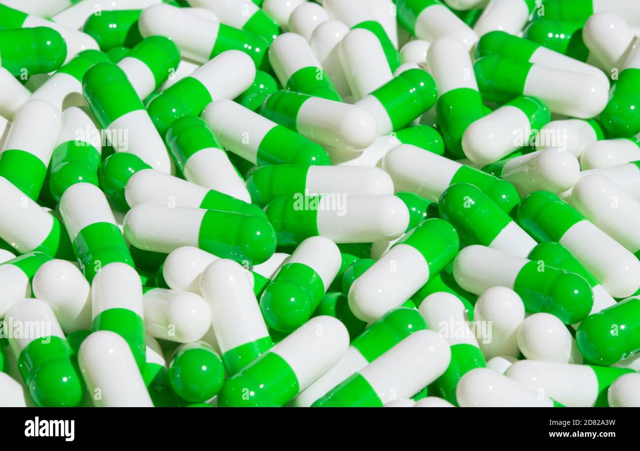 Collection of the colorful capsules with medicines Stock Photo - Alamy