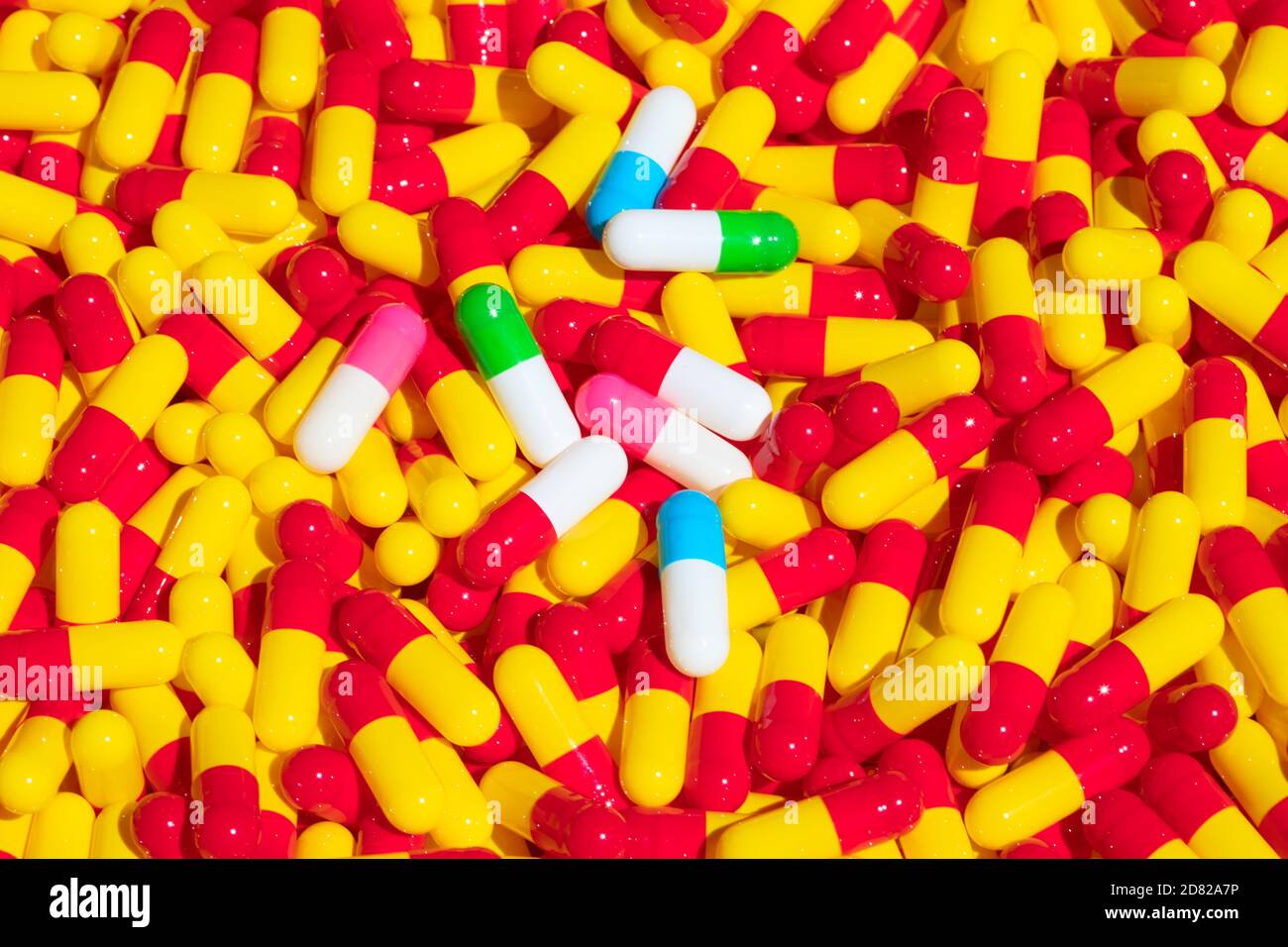 Collection of the colorful capsules with medicines Stock Photo - Alamy