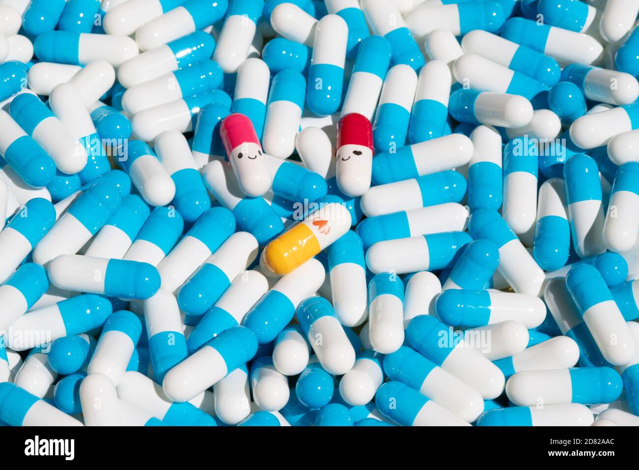 Collection of the colorful capsules with medicines Stock Photo - Alamy