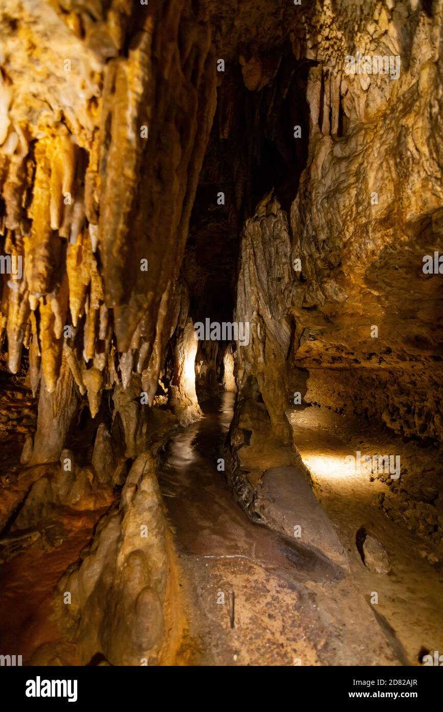 Interior of Cave of the Mounds. Blue Mounds, Wisconsin, USA Stock Photo ...