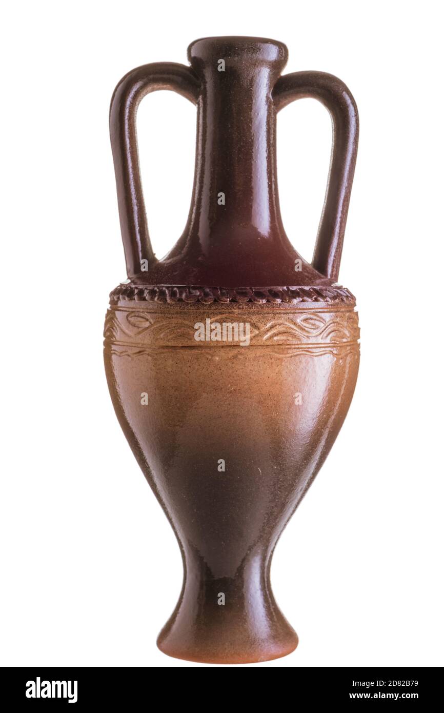 Clay pot, amphora, handmade isolate on a white background Stock Photo ...