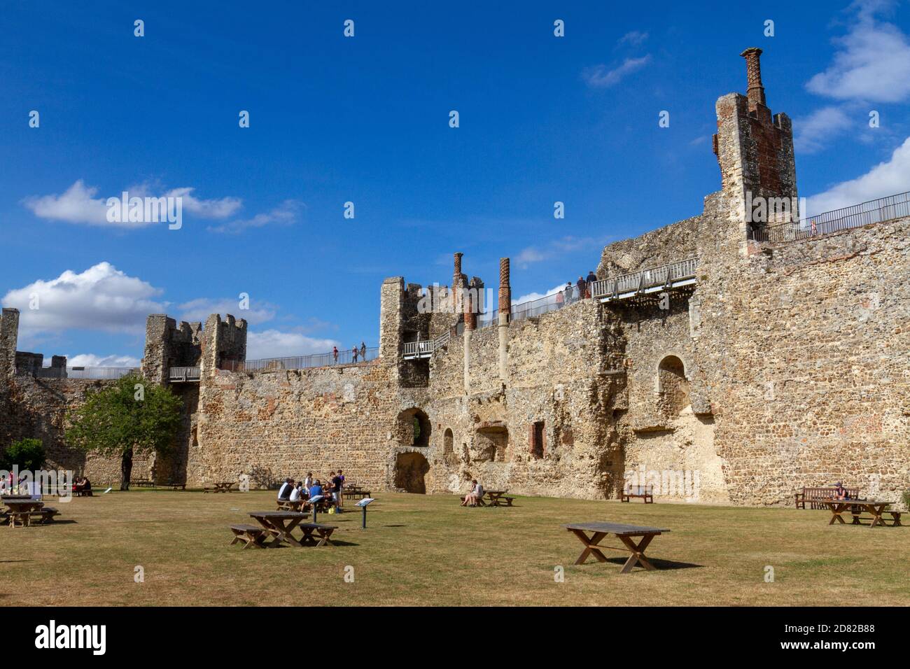 Inside view of the walls of Framlingham Castle, Suffolk, UK Stock Photo ...