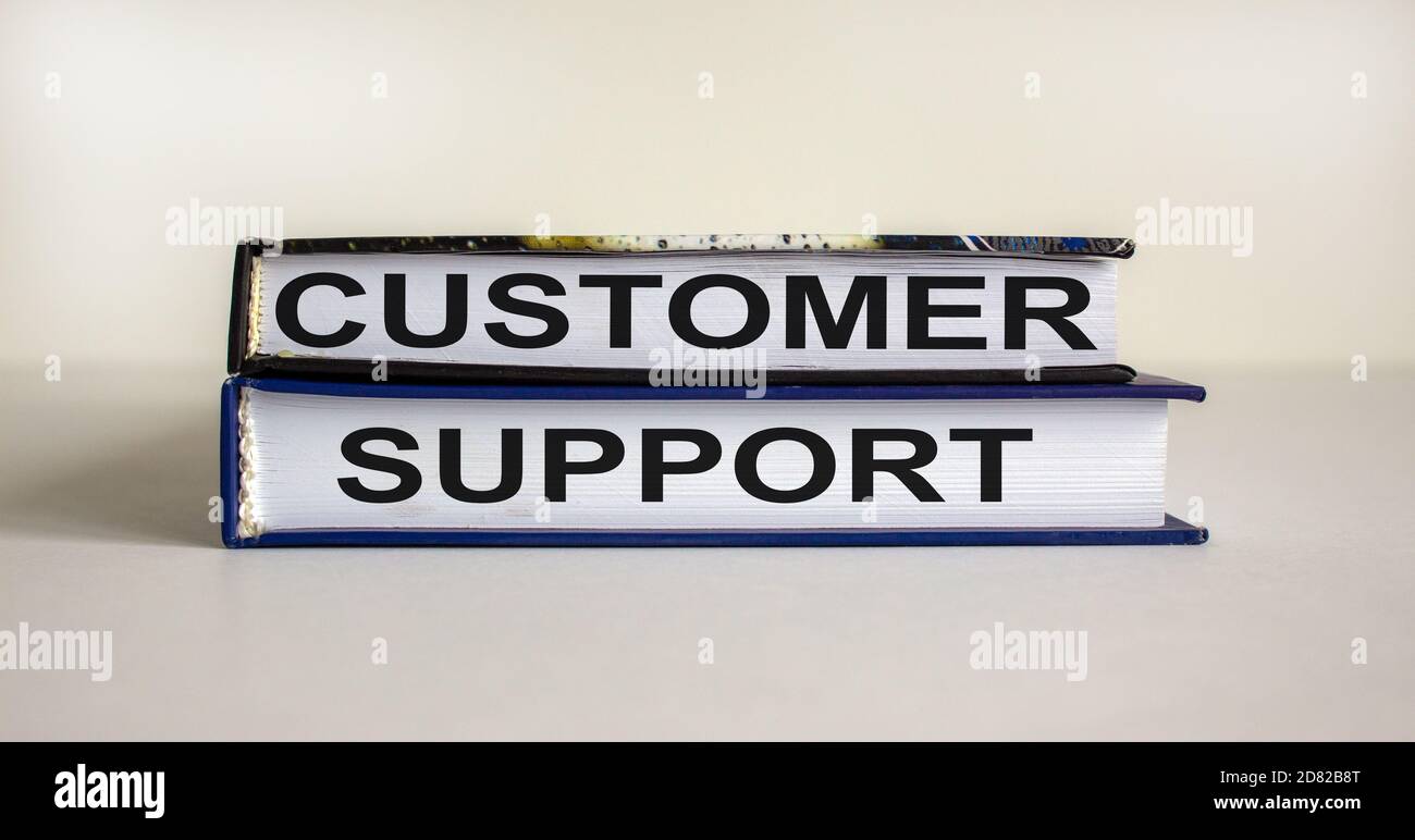 Books with text 'customer support' on beautiful white background ...
