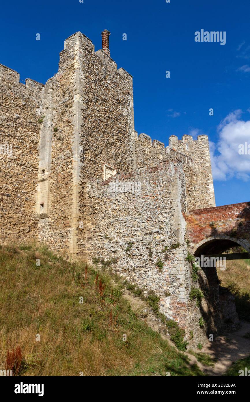 West facing elevation of Framlingham Castle, Suffolk, UK Stock Photo ...