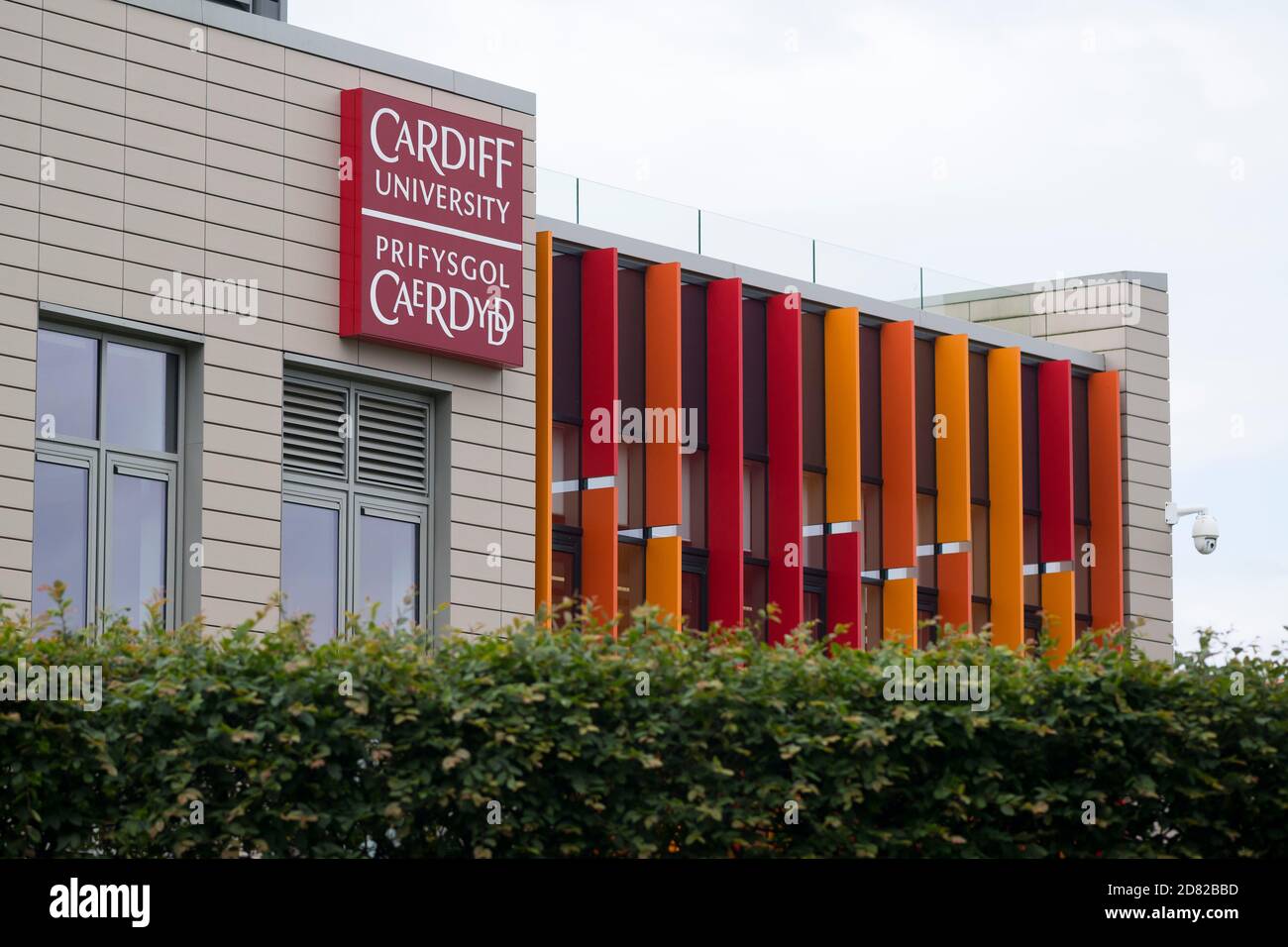 A close-up of the Cardiff University CUBRIC building in Cardiff, Wales ...