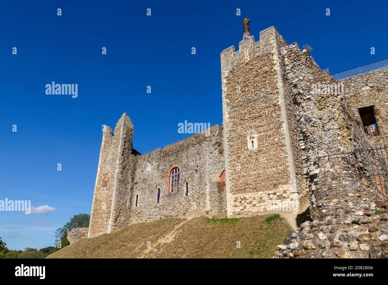 West facing elevation of Framlingham Castle, Suffolk, UK Stock Photo ...