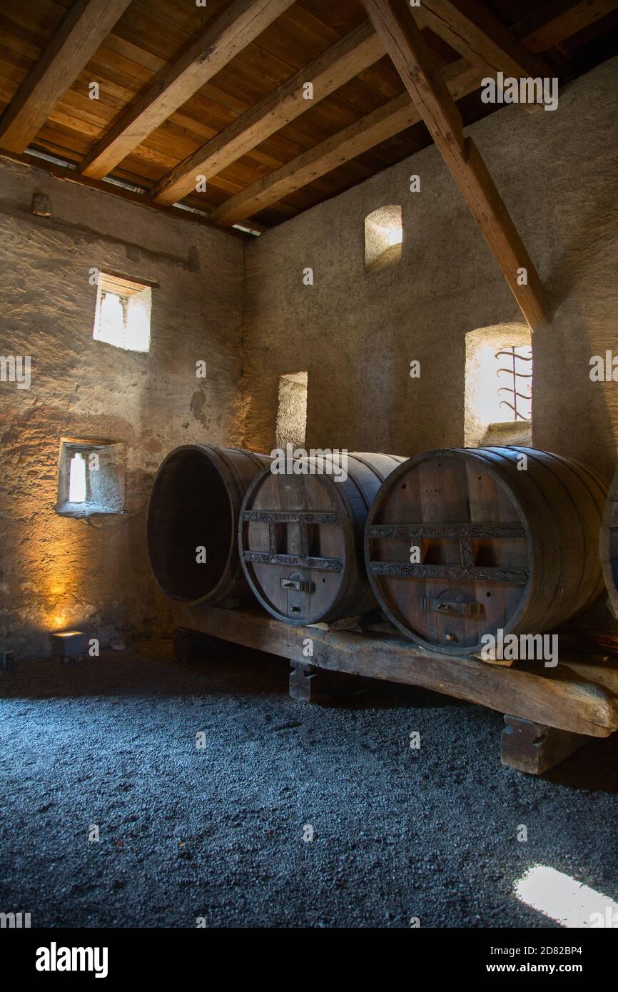 Wine cellar of the St. George monastery in Stein-Am-Rhein (medieval ...