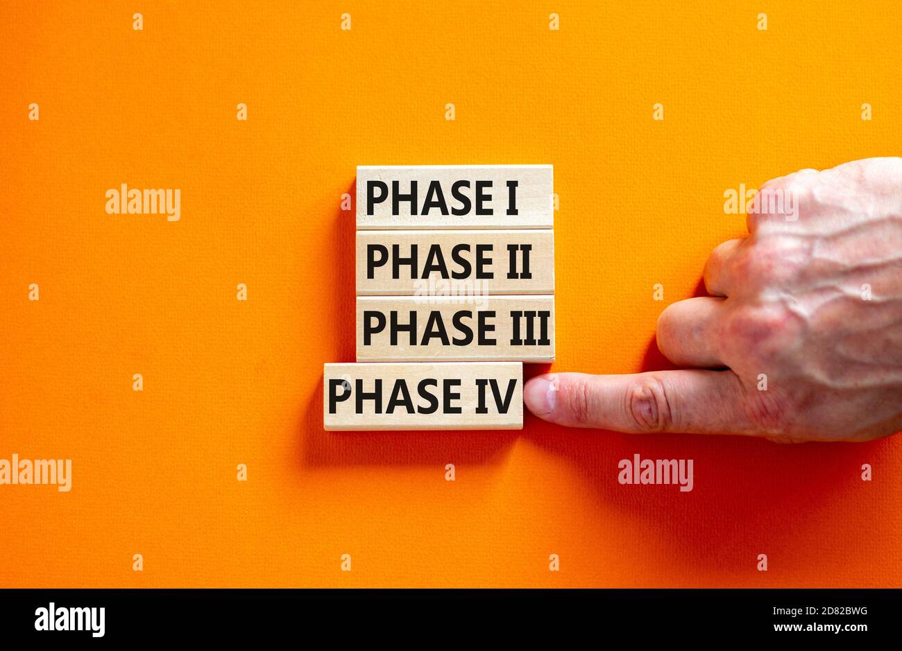 Time to phase 4. Wooden blocks form the words 'phase, 1, 2, 3, 4' on ...