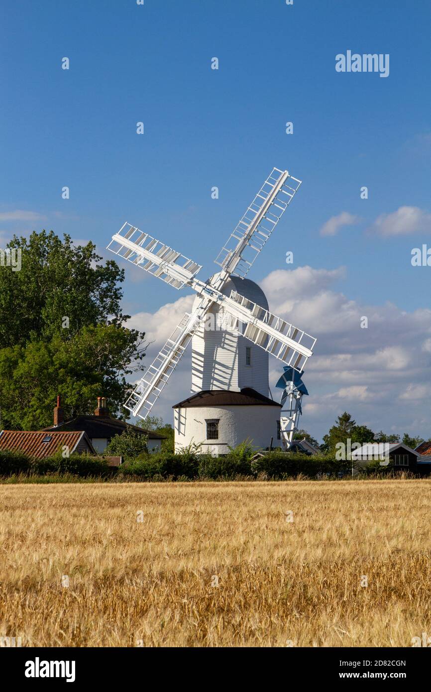 The Saxtead Green Post Mill, Saxtead Green, Woodbridge, Suffolk, UK ...