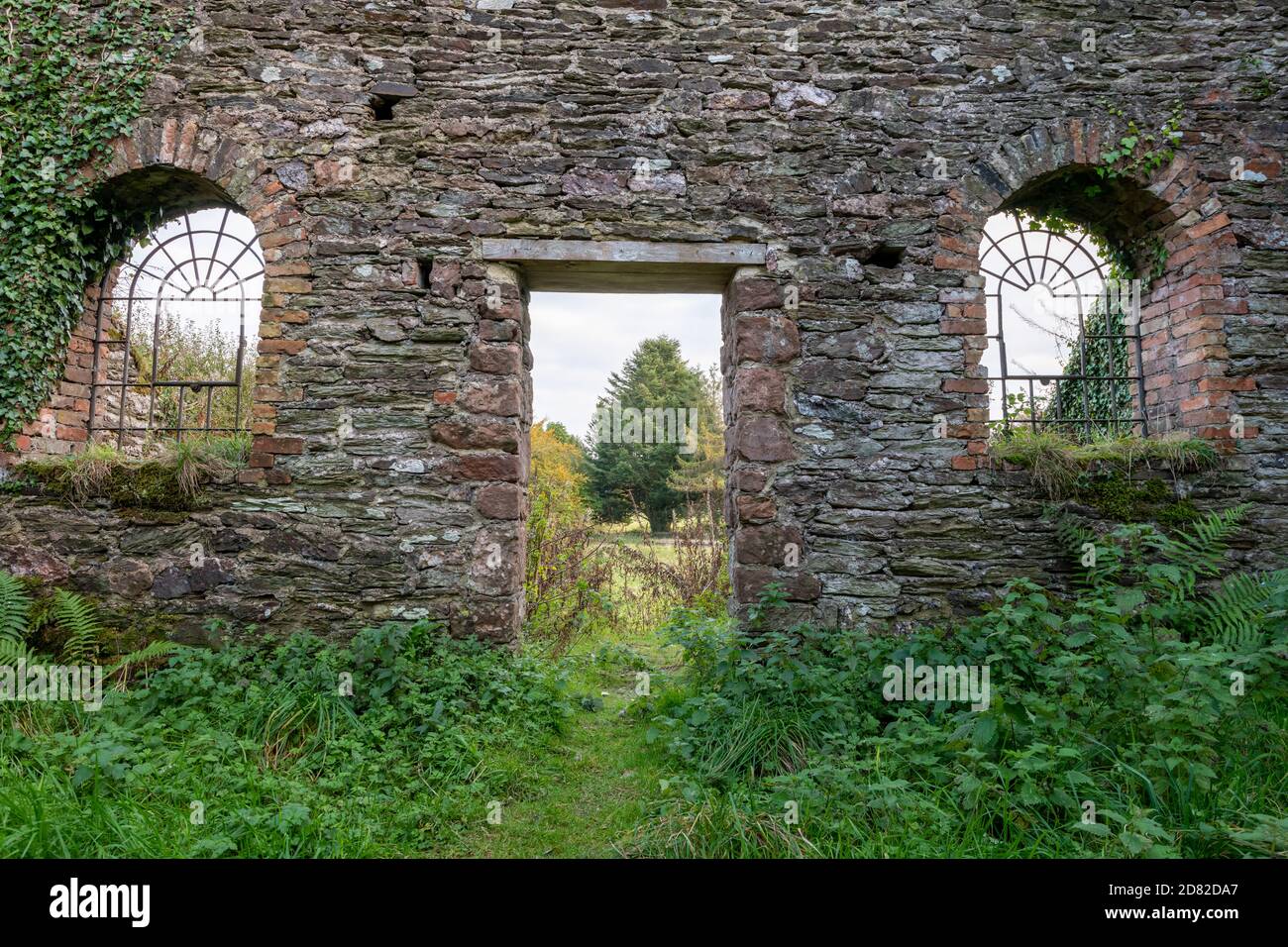 The old abandoned winding house once used by the Brendon hills iron ore ...