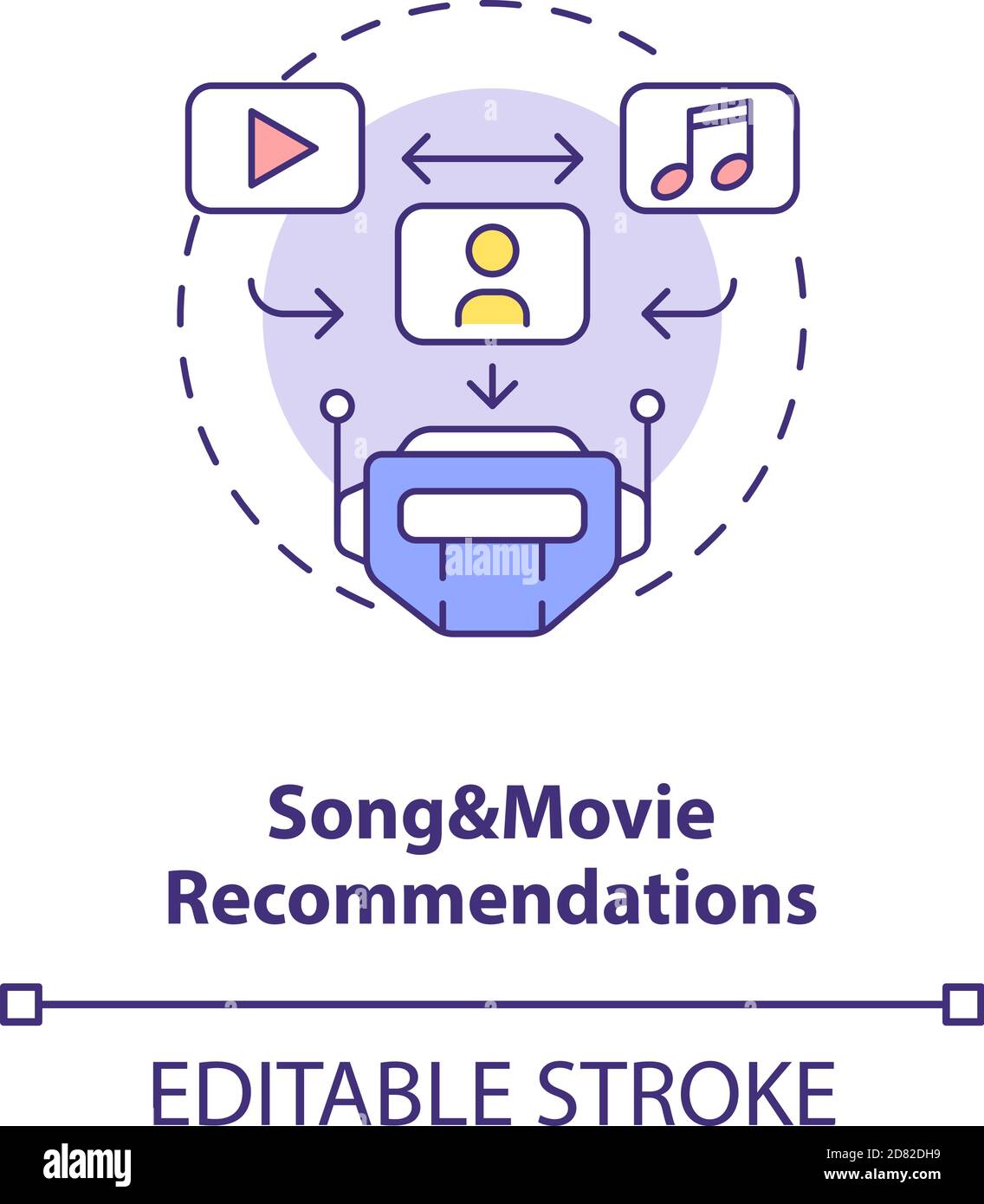 Song and movie recommendations concept icon Stock Vector Image & Art ...