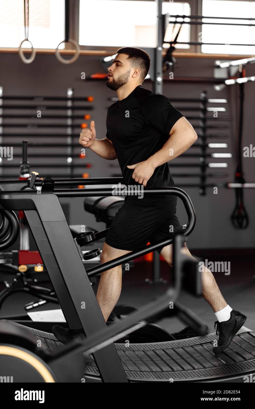Man treadmill gym running hi-res stock photography and images - Alamy