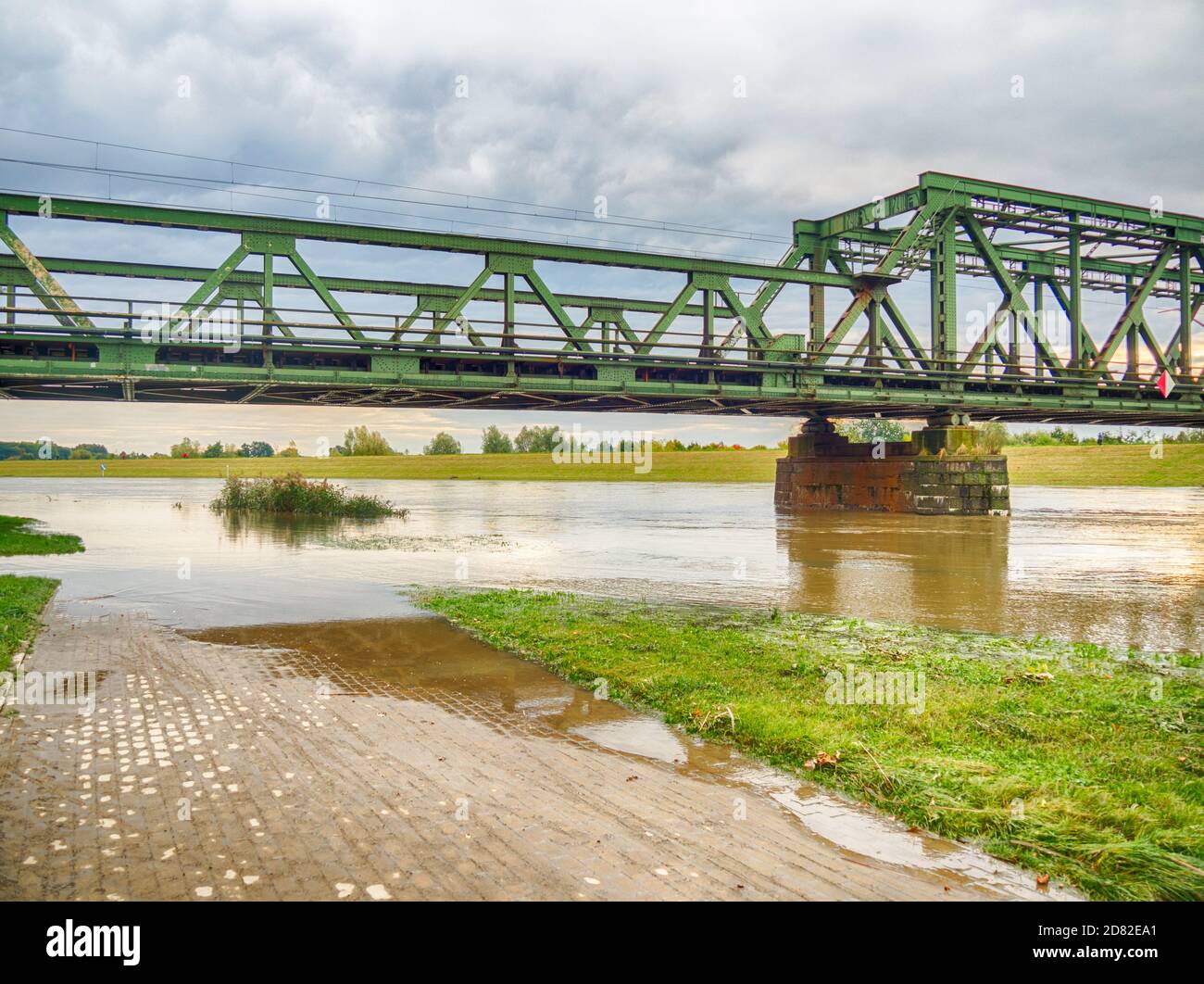 High water level in the river Stock Photo - Alamy