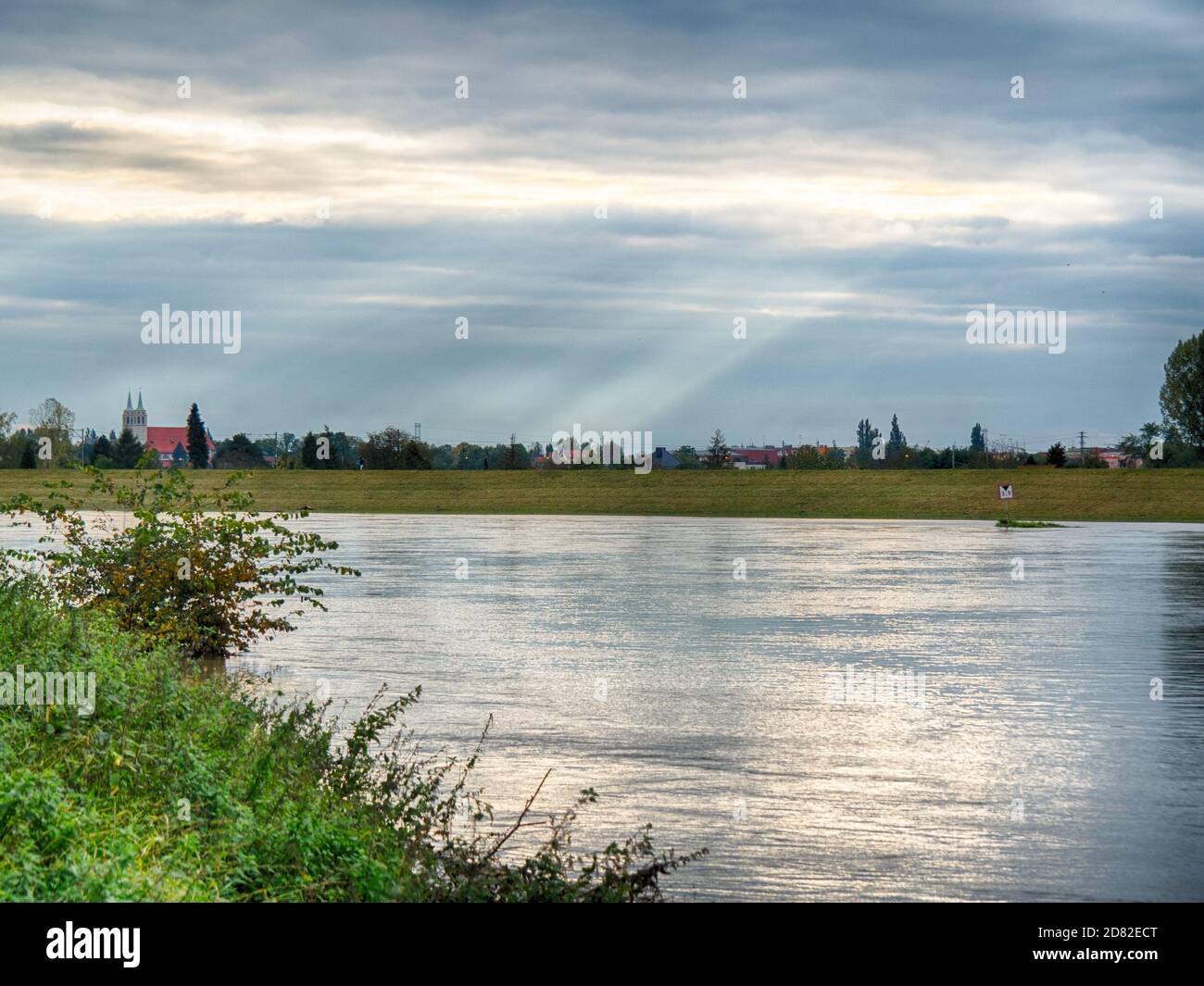 High water level in the river Stock Photo - Alamy
